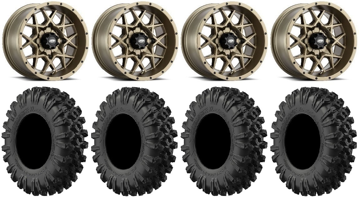 ITP Hurricane 14" Wheels Bronze 30" MotoRavage XLTires Honda Pioneer ...