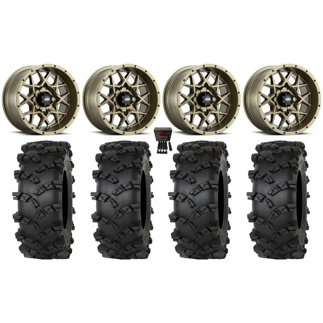 ITP Hurricane 14" Wheels Bronze 30" Outlaw M/T Tires Yamaha Viking ...