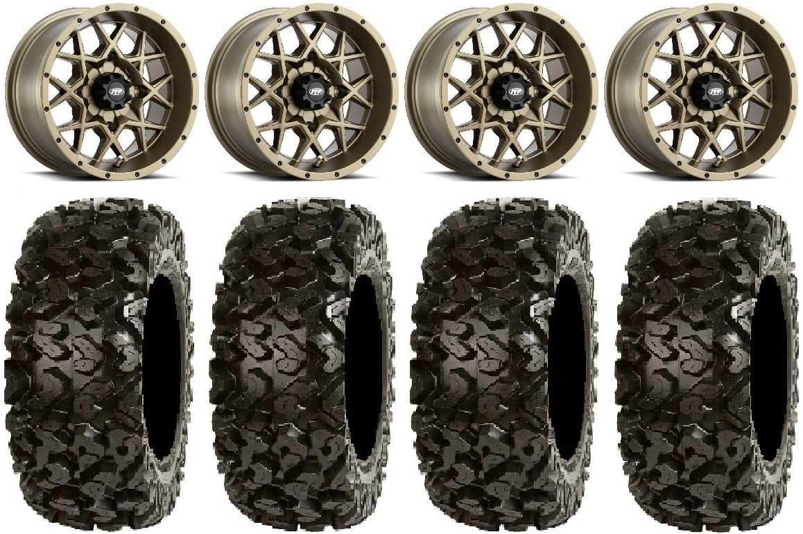 ITP Hurricane 14" Wheels Bronze 30" Rip Saw Tires Polaris RZR XP 1000 ...