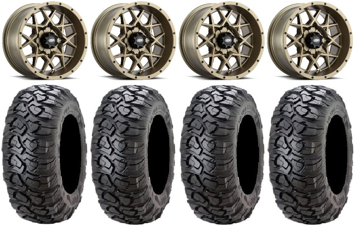 ITP Hurricane 14" Wheels Bronze 30" Ultracross Tires Honda Rincon ...