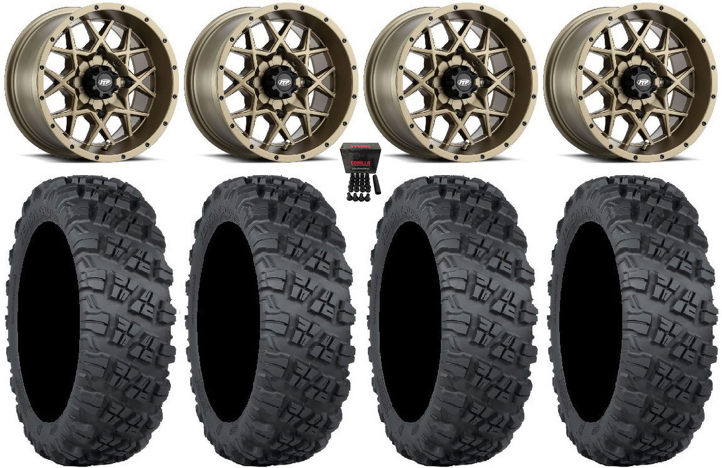 ITP Hurricane 14" Wheels Bronze 30" Versa Cross V3 Tires Can-Am ...