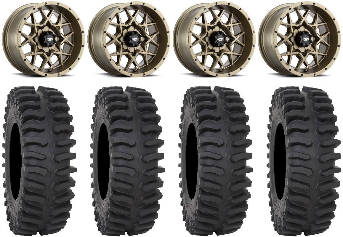 ITP Hurricane 14" Wheels Bronze 30" XT400 Tires Honda Rincon Yamaha ...