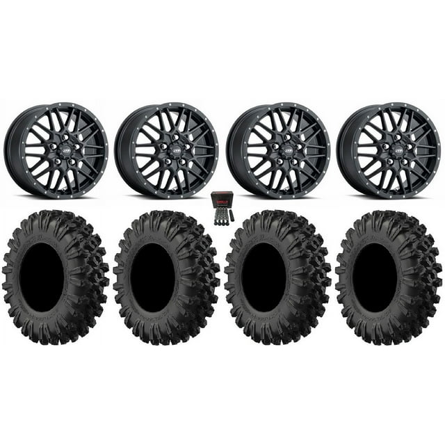ITP Hurricane 15" Wheels Bk 32" MotoRavage XL Tires Polaris RZR Turbo R & Pro R Ranger 1500 ...