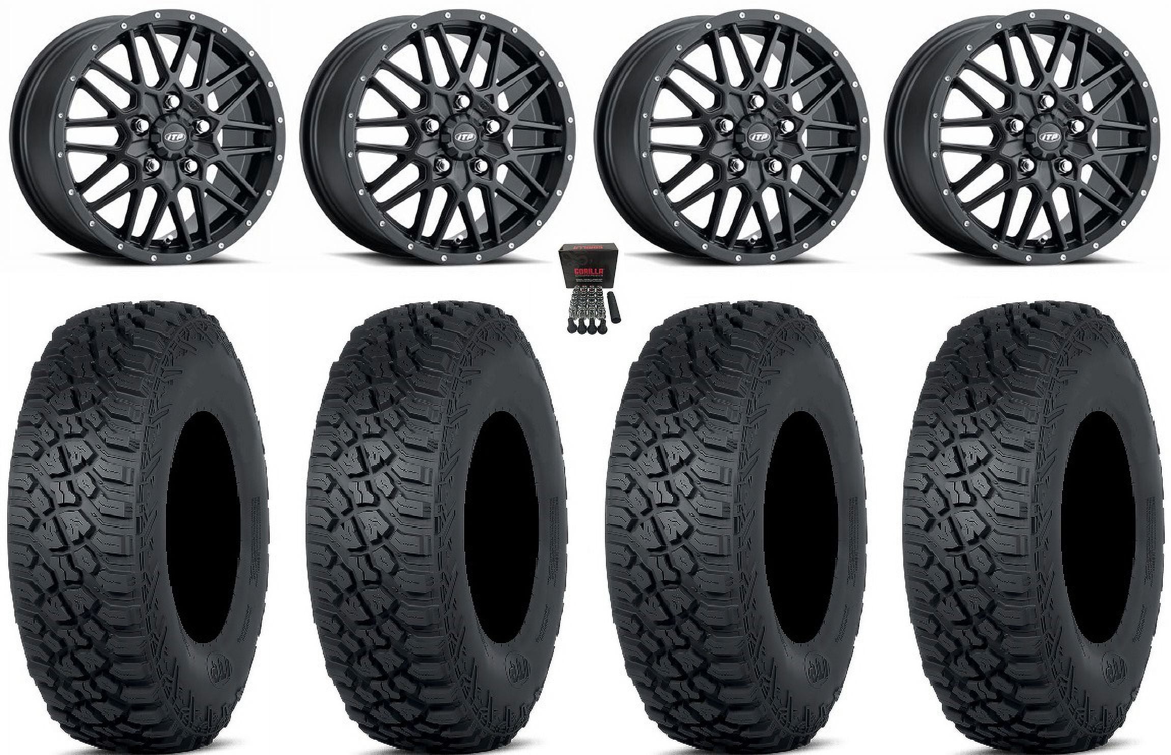 ITP Hurricane 15" Wheels Bk 33" Tenacity XNR Tires Polaris RZR Turbo R ...