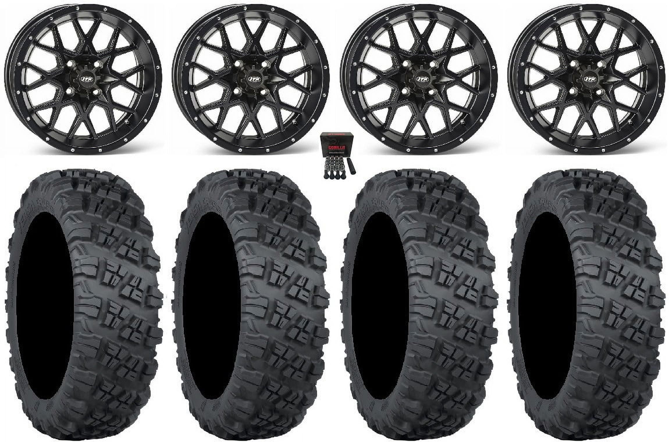 ITP Hurricane 15" Wheels Black 30" Versa Cross V3 Tires Can-Am Maverick ...
