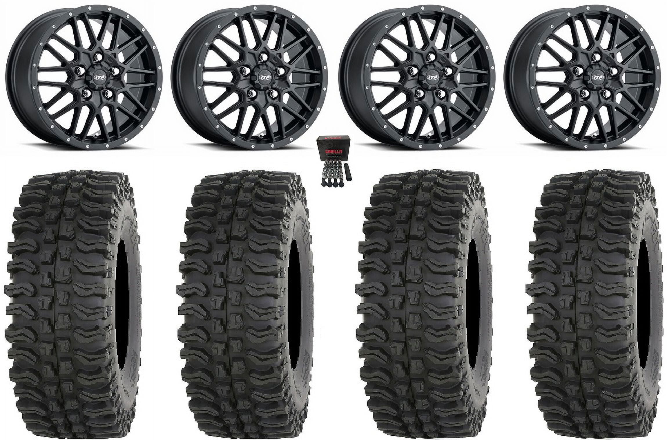 ITP Hurricane 15" Wheels Black 32" BDC Tires Polaris RZR Turbo R & Pro ...