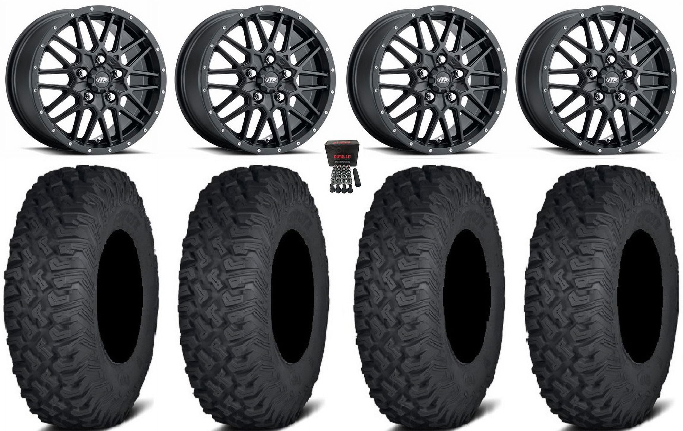 ITP Hurricane 15" Wheels Black 32" Coyote Tires Polaris RZR Turbo R ...
