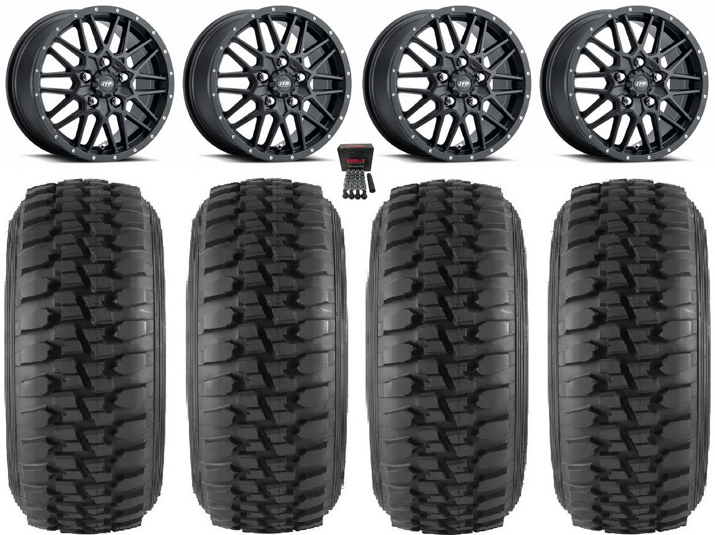 ITP Hurricane 15" Wheels Black 32" DS Soft Tires Polaris RZR Turbo R ...