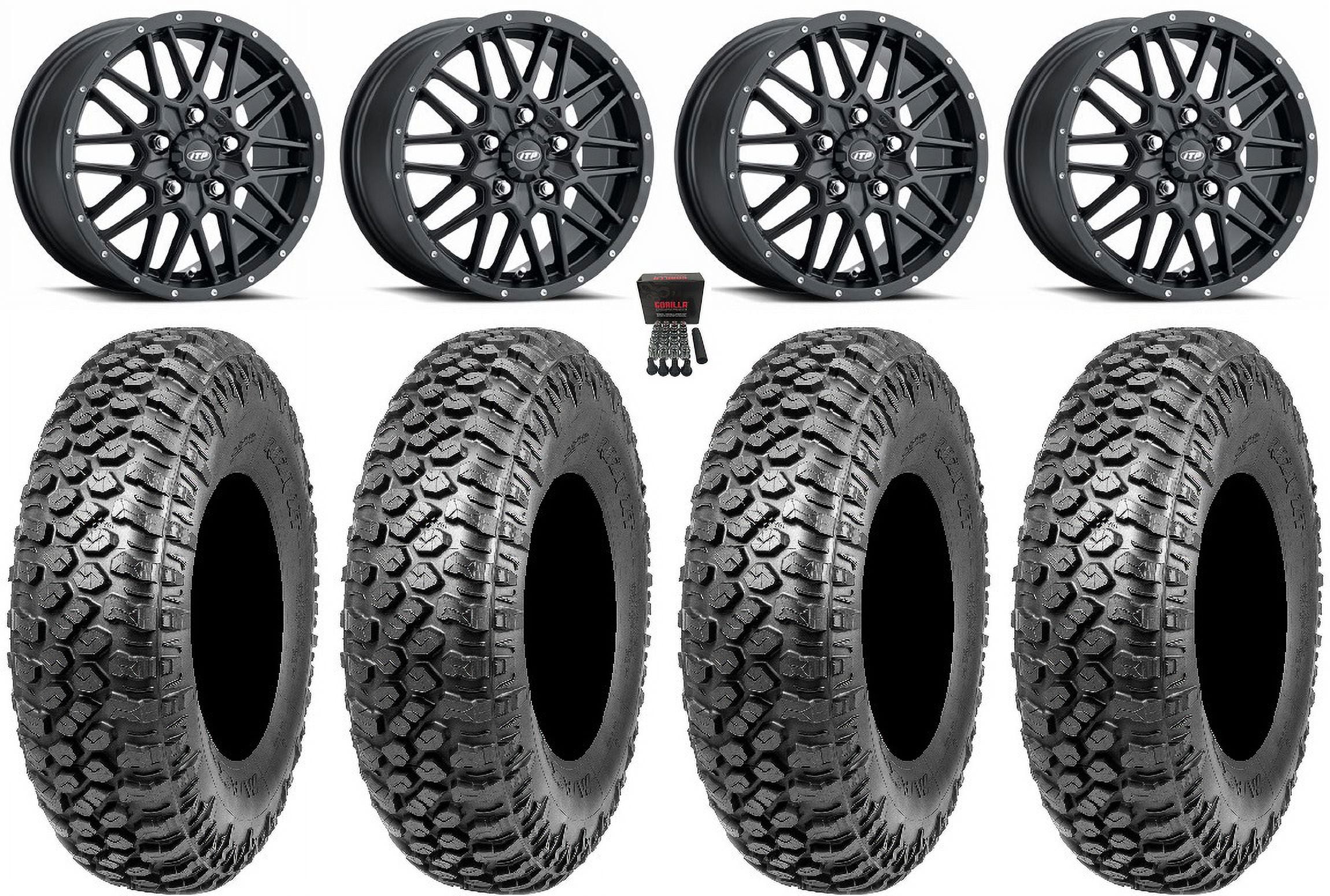 ITP Hurricane 15" Wheels Black 32" RAZR XT Tires Polaris RZR Turbo R ...