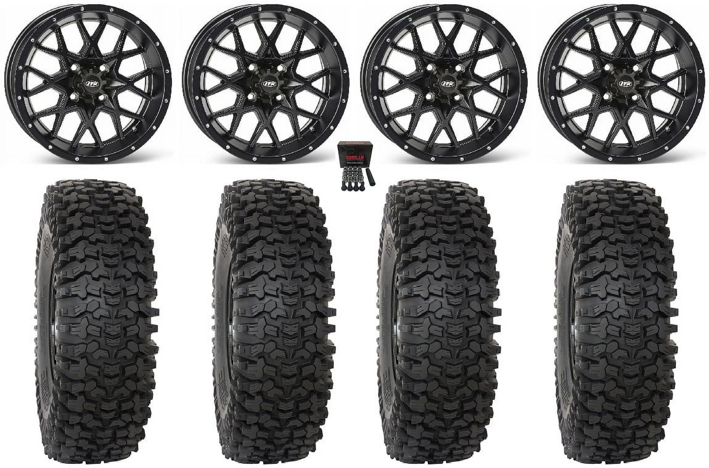 ITP Hurricane 15" Wheels Black 32" RC500S Sticky Tires KawasakiMule Pro ...