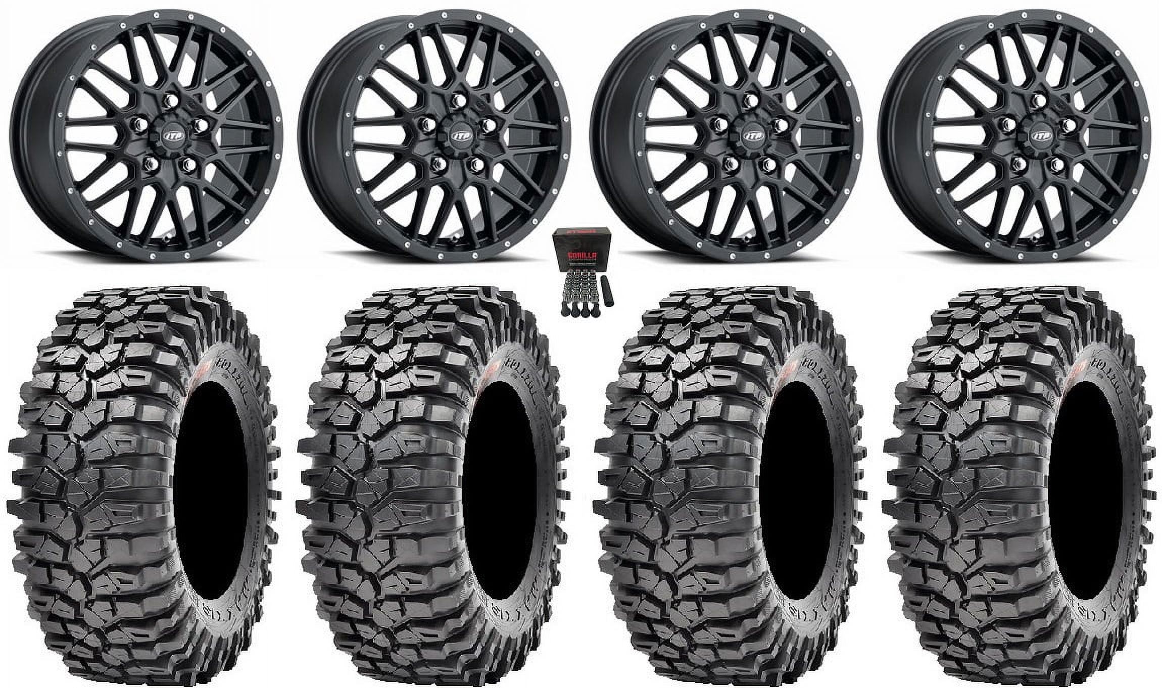 ITP Hurricane 15" Wheels Black 32" Roxxzilla Tires Polaris RZR Turbo R ...