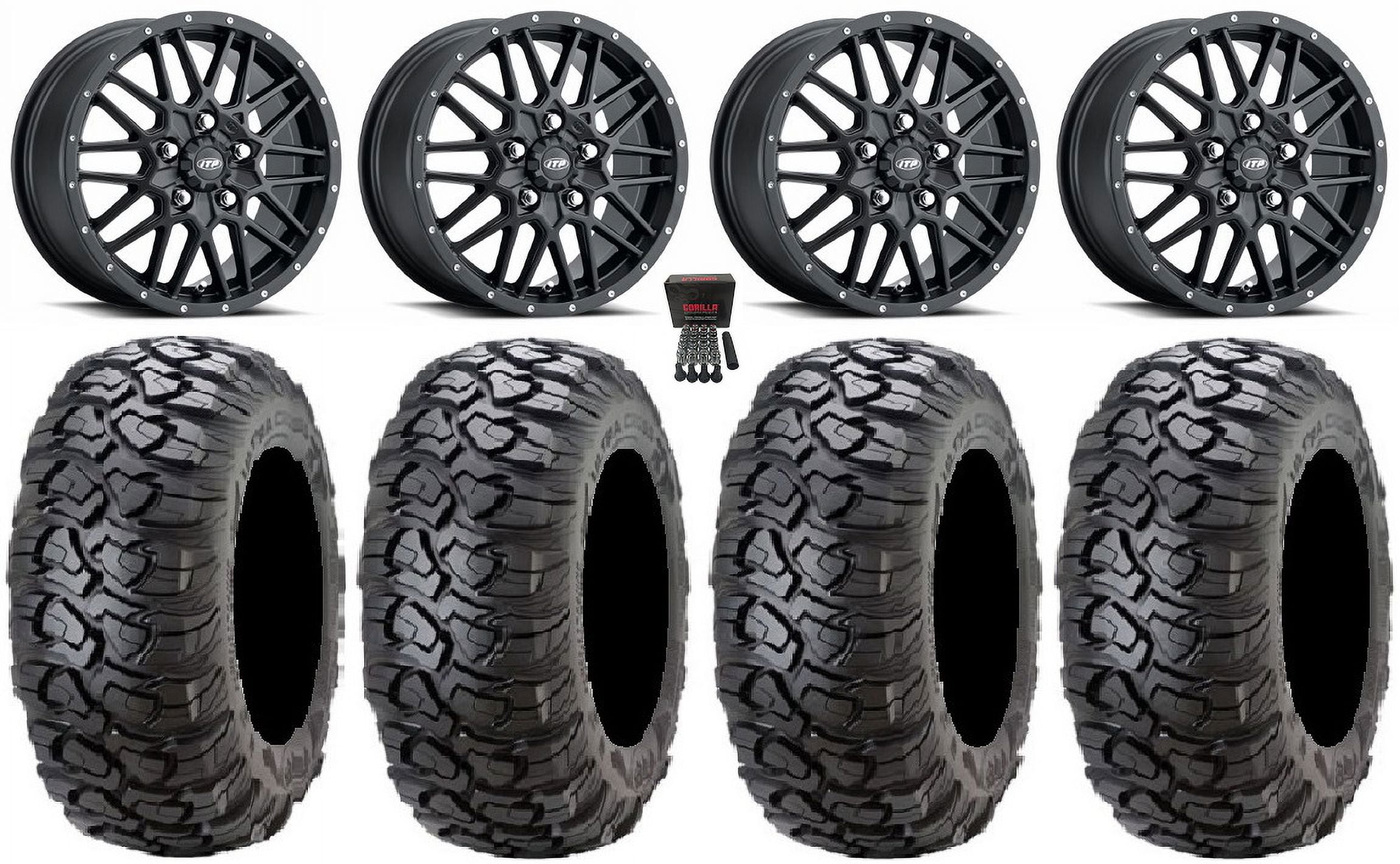 ITP Hurricane 15" Wheels Black 32" Ultracross Tires Polaris RZR Turbo R ...
