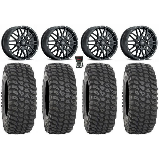 ITP Hurricane 15" Wheels Black 33" XCR350 Tires Polaris RZR Turbo R ...