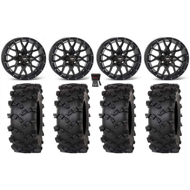ITP Hurricane 15" Wheels Black 35" Outlaw M/T Tires Sportsman RZR ...