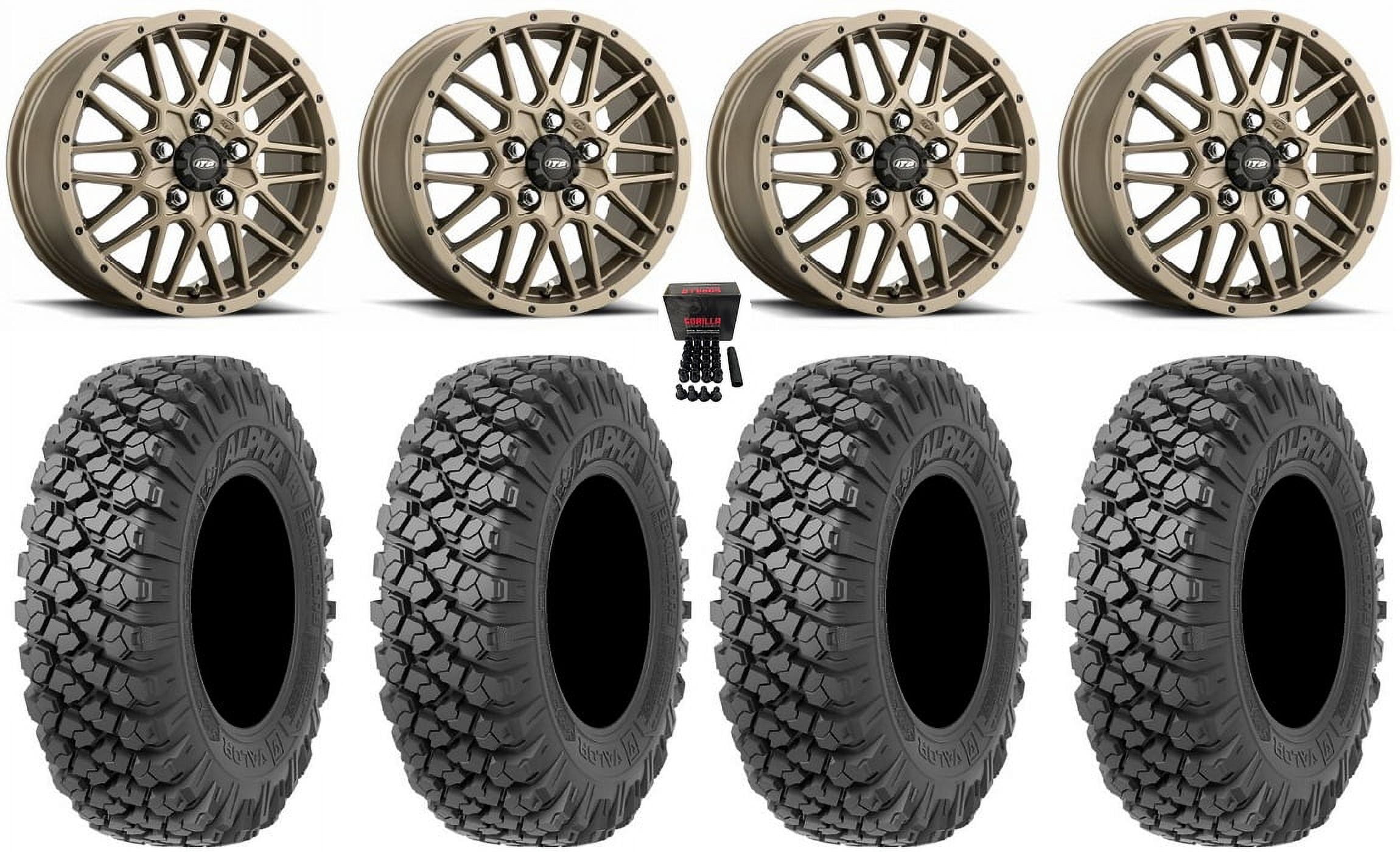 ITP Hurricane 15" Wheels Br 35" Alpha Tires Polaris RZR Turbo R & Pro R ...