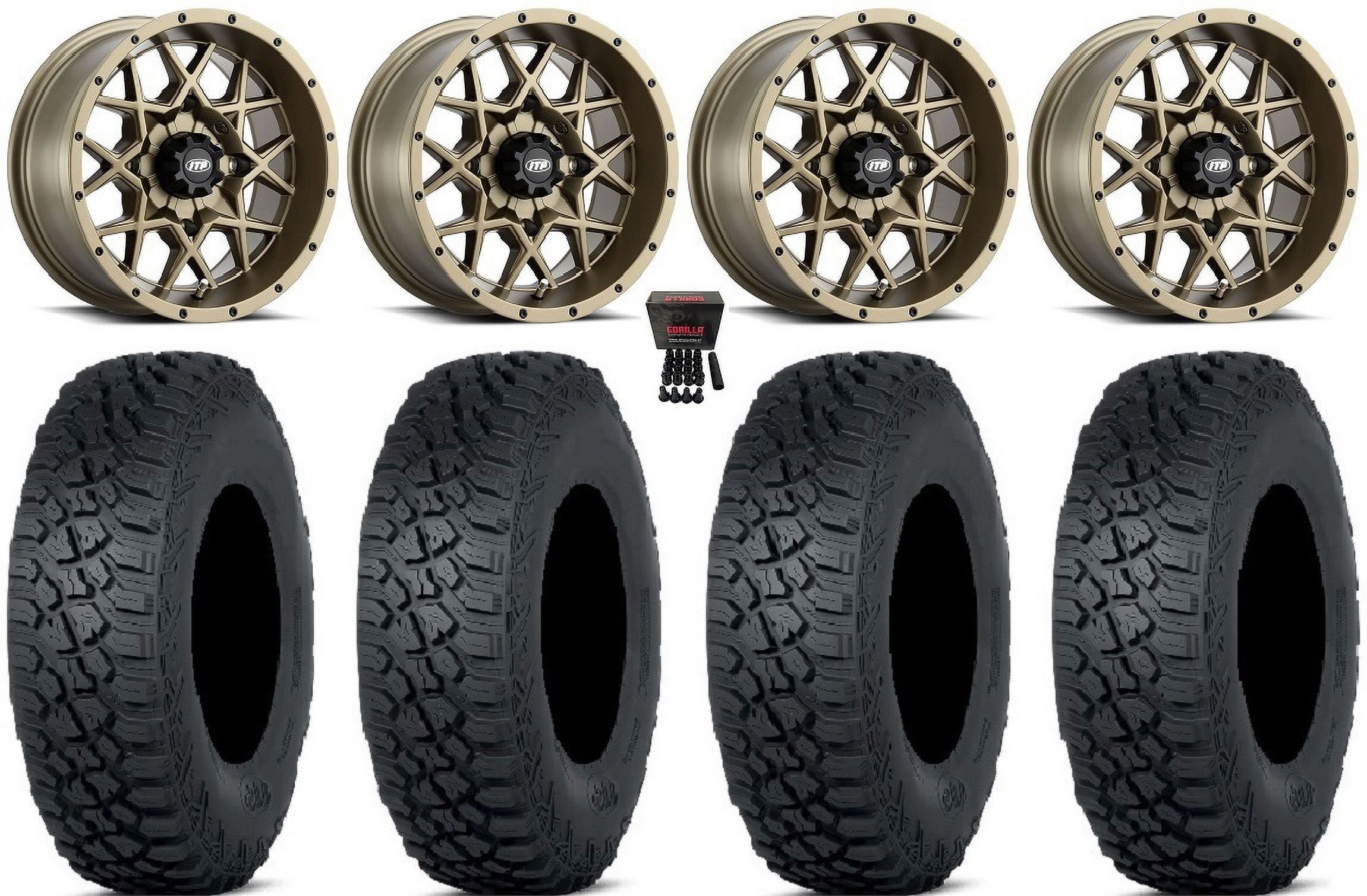 ITP Hurricane 15" Wheels Bronze 30" Tenacity XNR (8ply) Tires Polaris ...