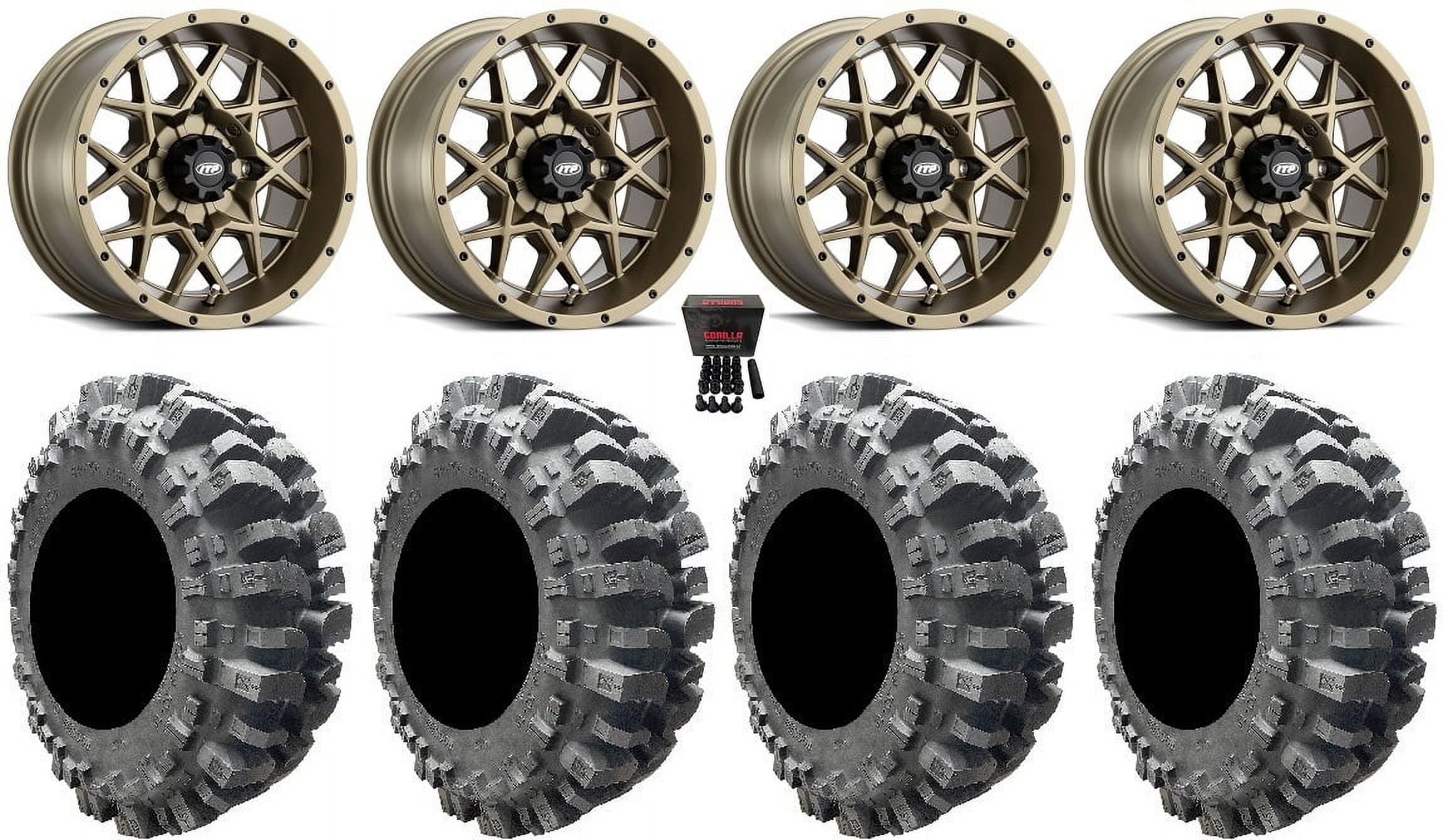 ITP Hurricane 15" Wheels Bronze 31" Bogger Tires Can-Am Maverick X3 ...