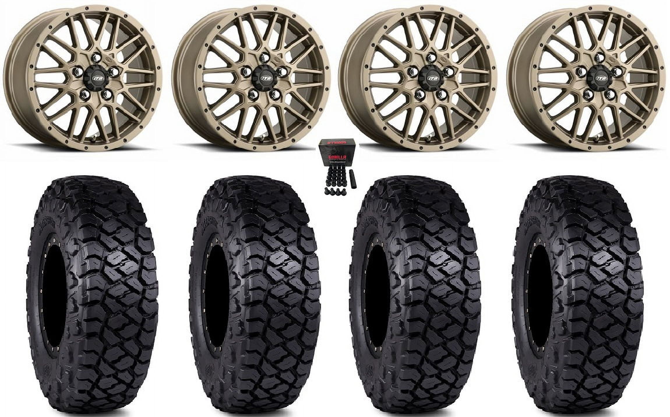 ITP Hurricane 15" Wheels Bronze 32" Intersect Tires Polaris RZR Turbo R ...