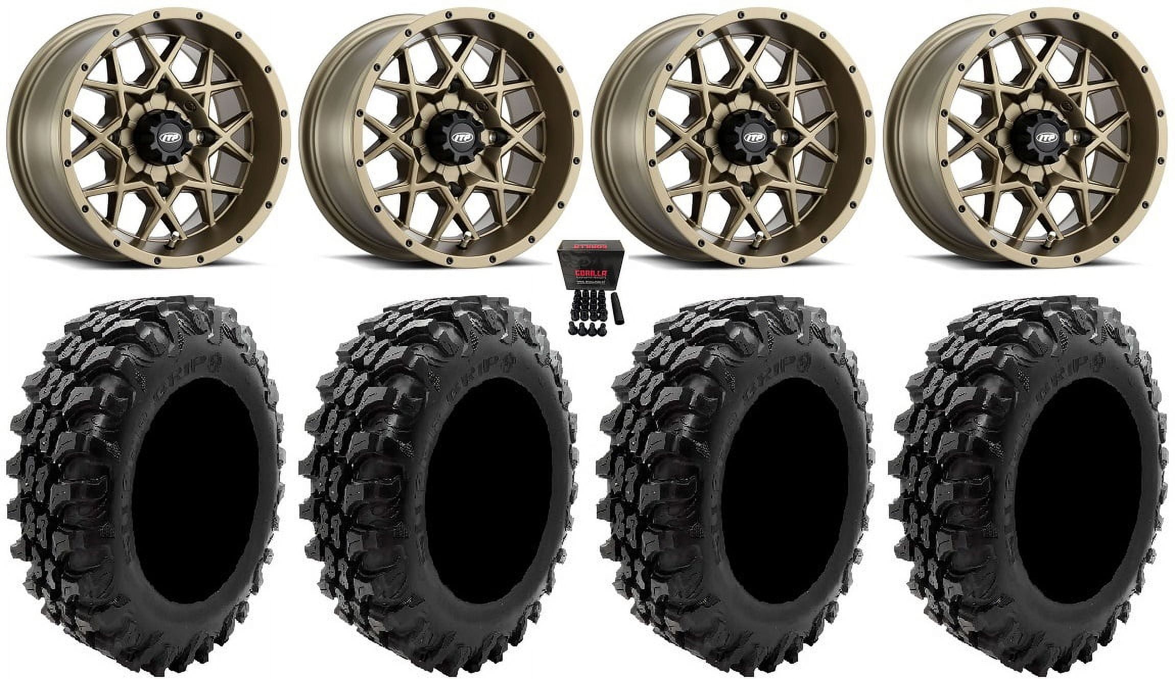 ITP Hurricane 15" Wheels Bronze 32" K9 XT Tires Sportsman RZR Ranger ...