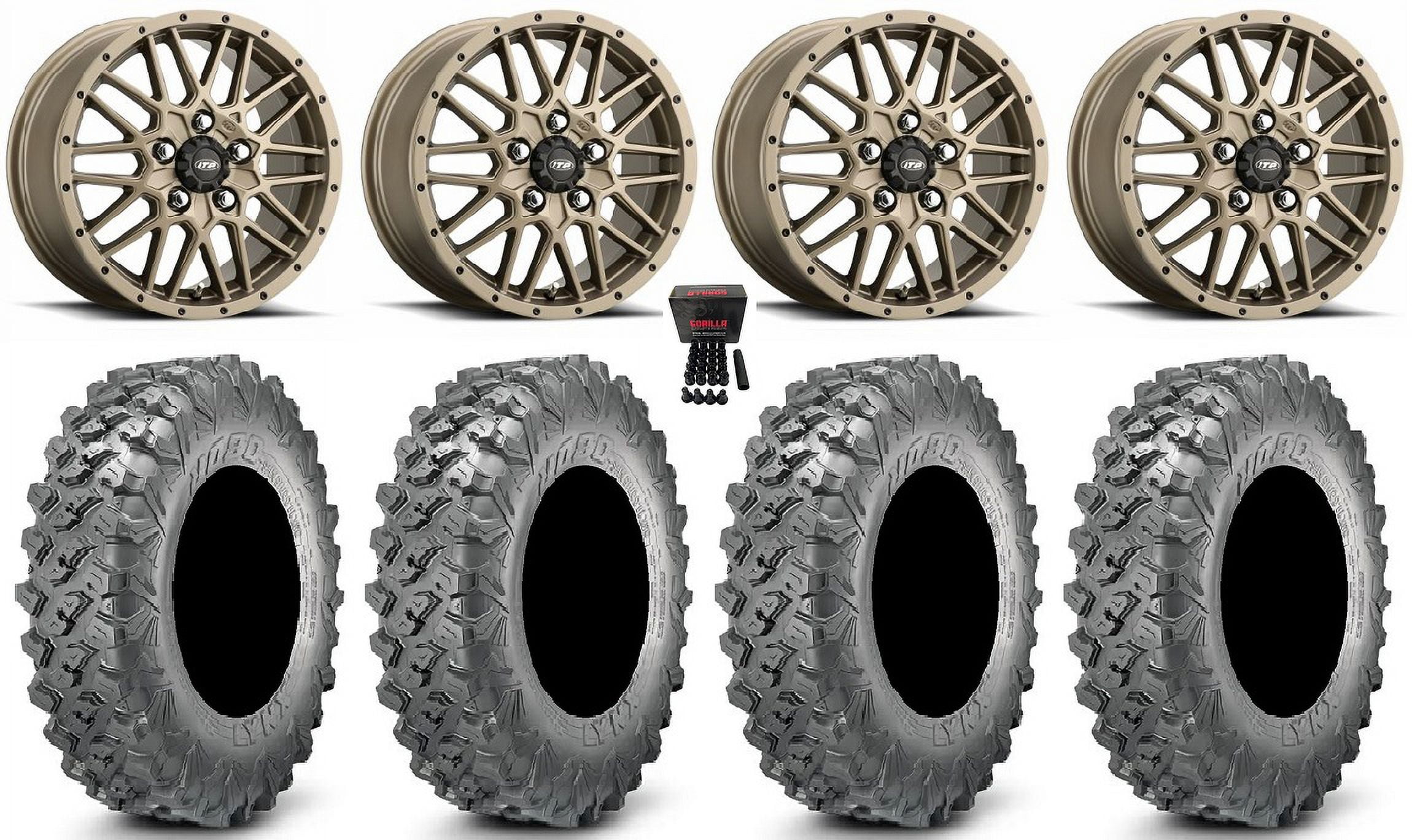 ITP Hurricane 15" Wheels Bronze 32" Lynx SXS Tires Polaris RZR Turbo R & Pro R Ranger 1500 ...