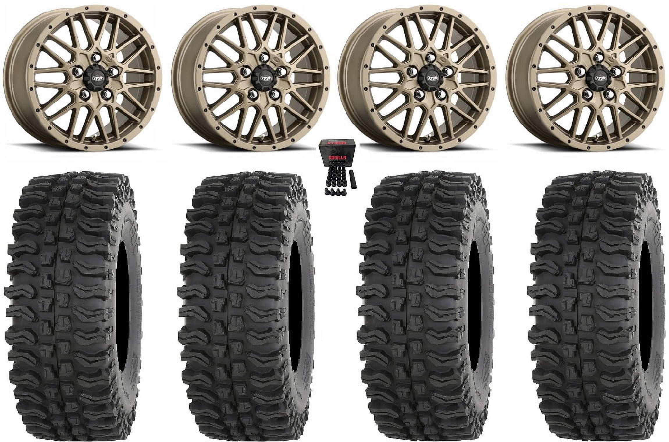 ITP Hurricane 15" Wheels Bronze 33" BDC Tires Polaris RZR Turbo R & Pro ...