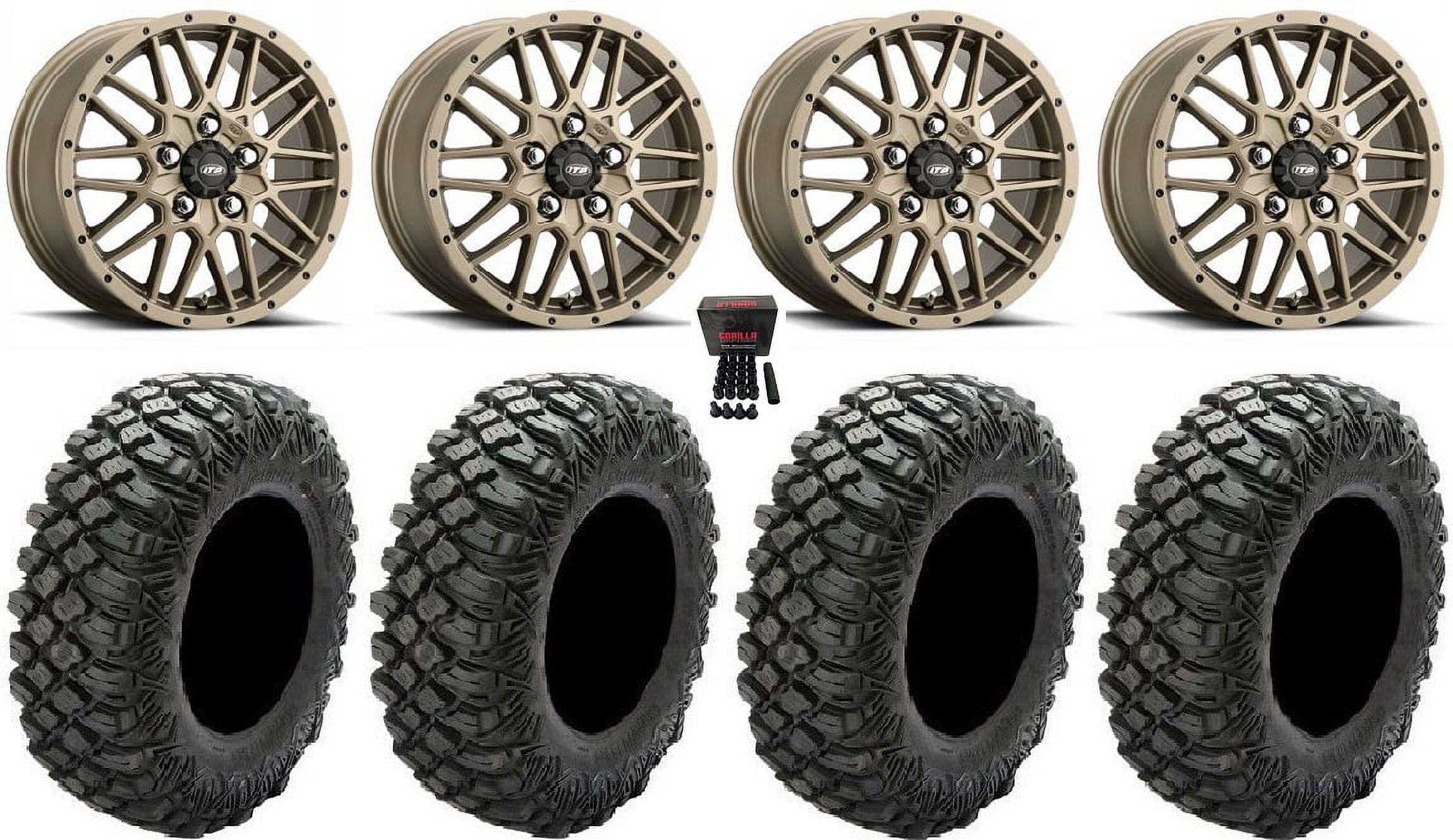 ITP Hurricane 15" Wheels Bronze 33" Crawler XR Tires Polaris RZR Turbo ...