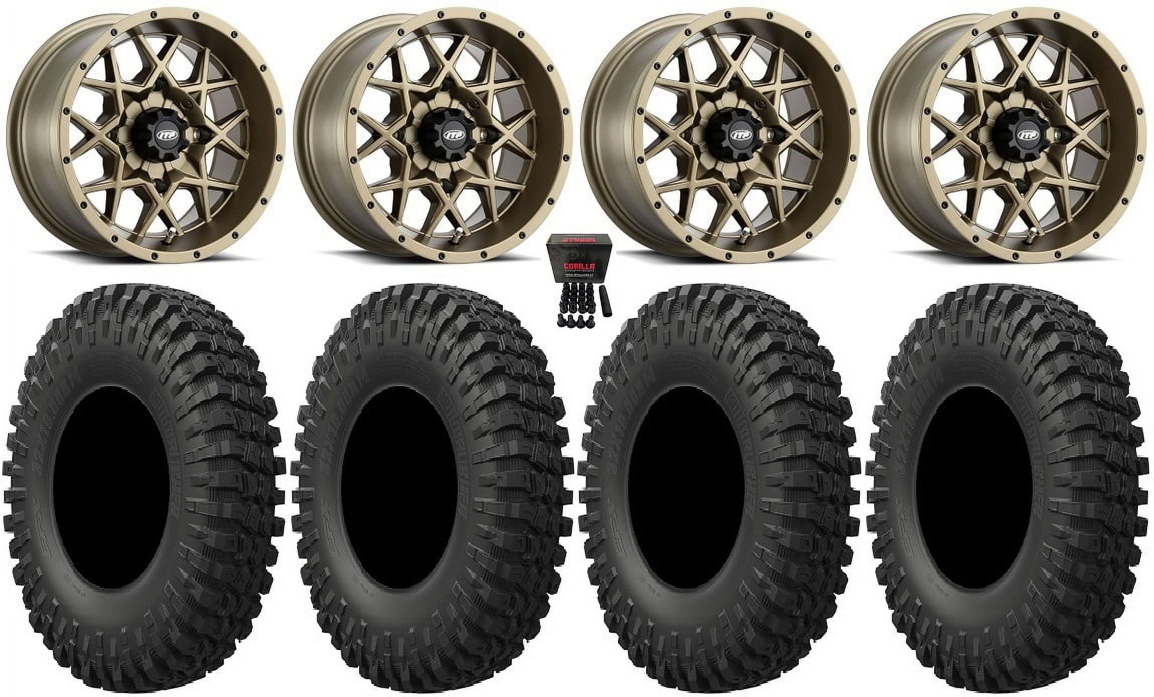 ITP Hurricane 15" Wheels Bronze 35" MotoCrusher Tires Can-Am Commander ...