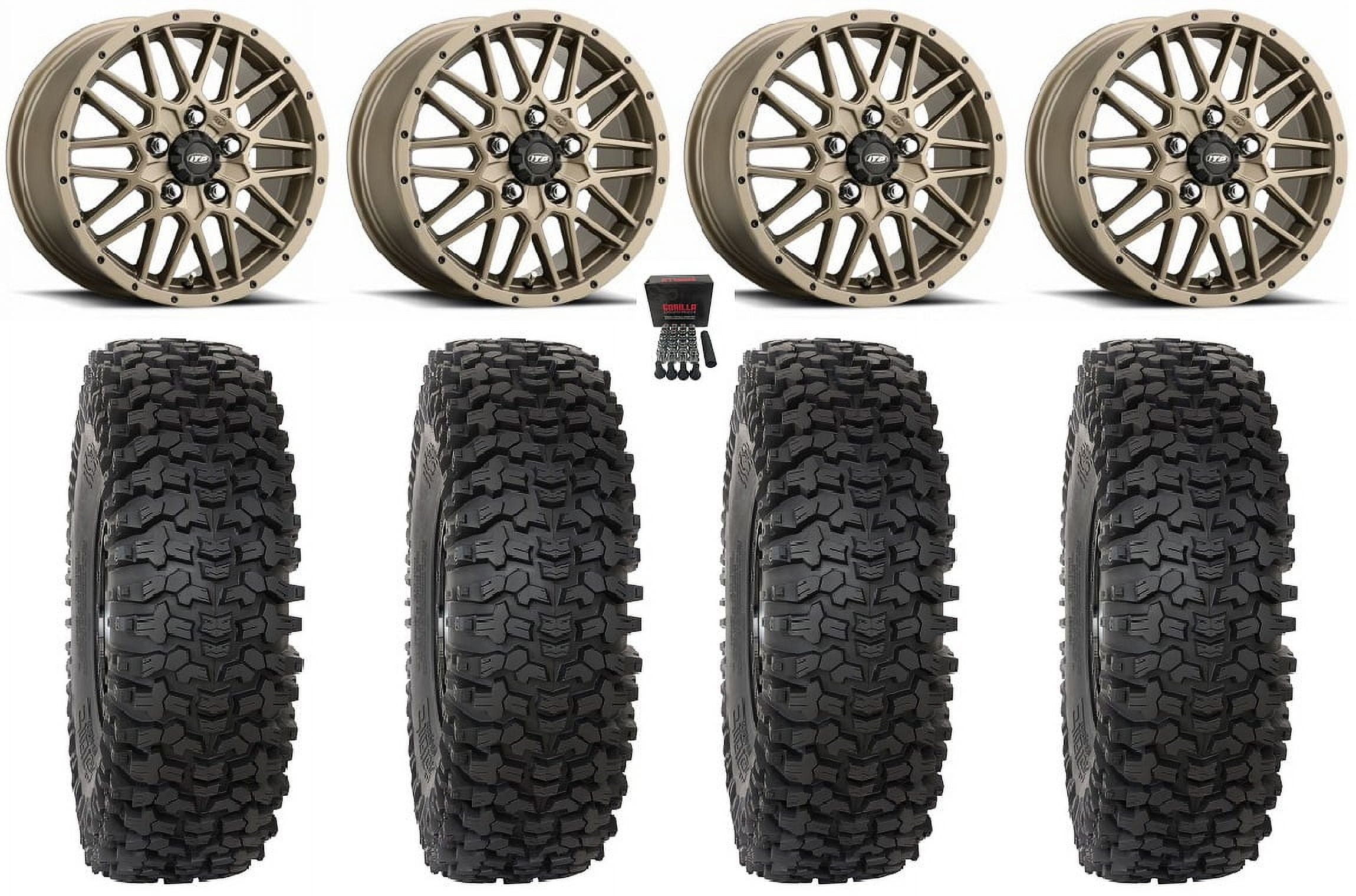 ITP Hurricane 15" Wheels Bronze 35" RC500S Sticky Tires Polaris RZR ...