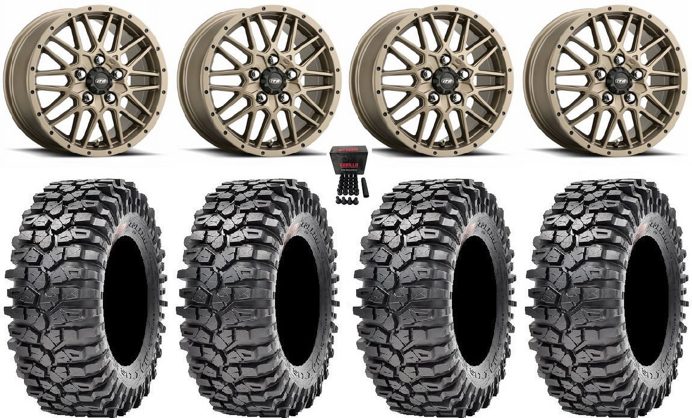 ITP Hurricane 15" Wheels Bronze 35" Roxxzilla Tires Polaris RZR Turbo R ...