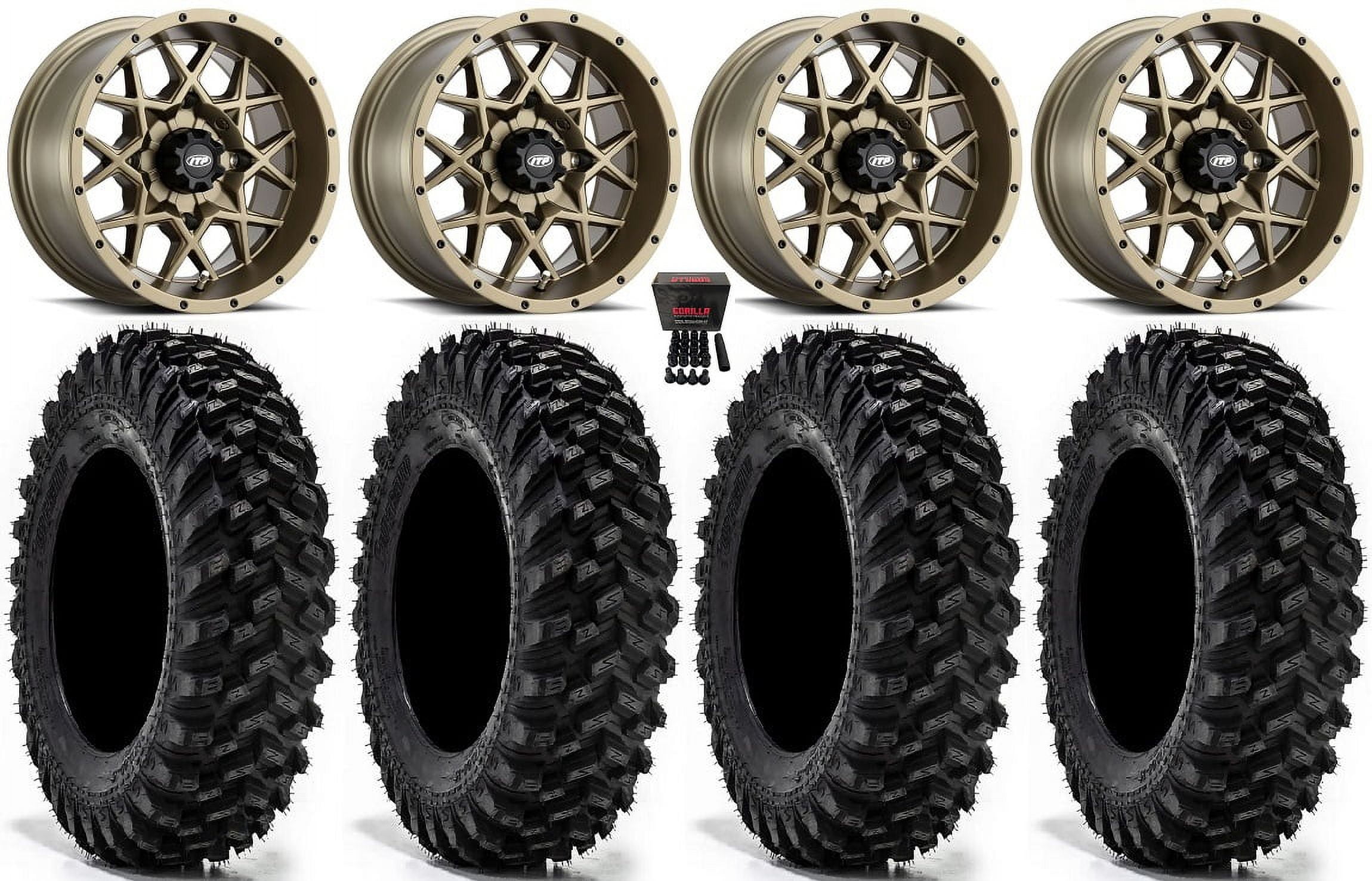ITP Hurricane 15" Wheels Bronze 35" Warrior XT Tires Polaris RZR XP 1000 / PRO XP / Ranger XP ...