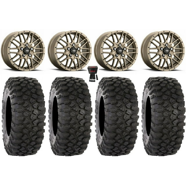 ITP Hurricane 15" Wheels Bronze 35" XC450 Tires Polaris RZR Turbo R & Pro R Ranger 1500 ...