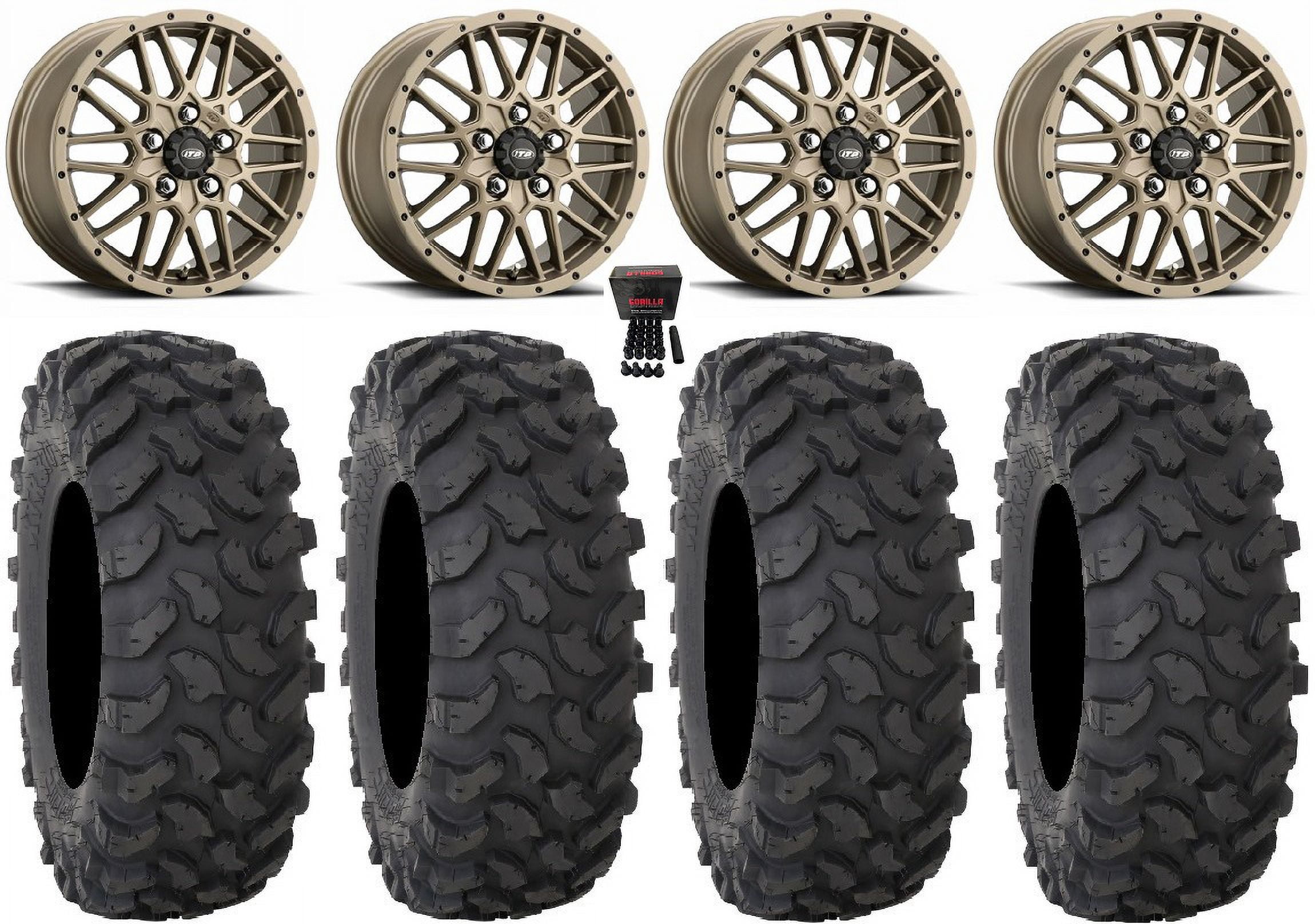 ITP Hurricane 15" Wheels Bronze 35" XTR370 Tires Polaris RZR Turbo R ...