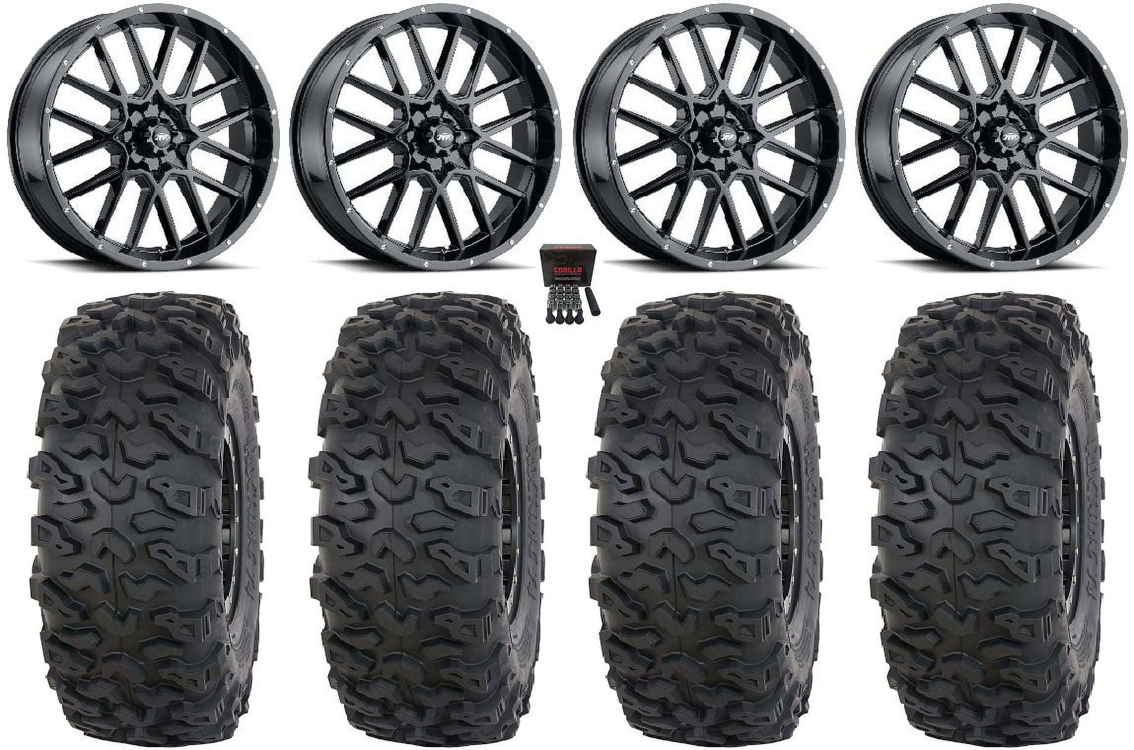 ITP Hurricane 18" Wheels Black 37" Roctane T4 Tires Can-Am Maverick X3 ...