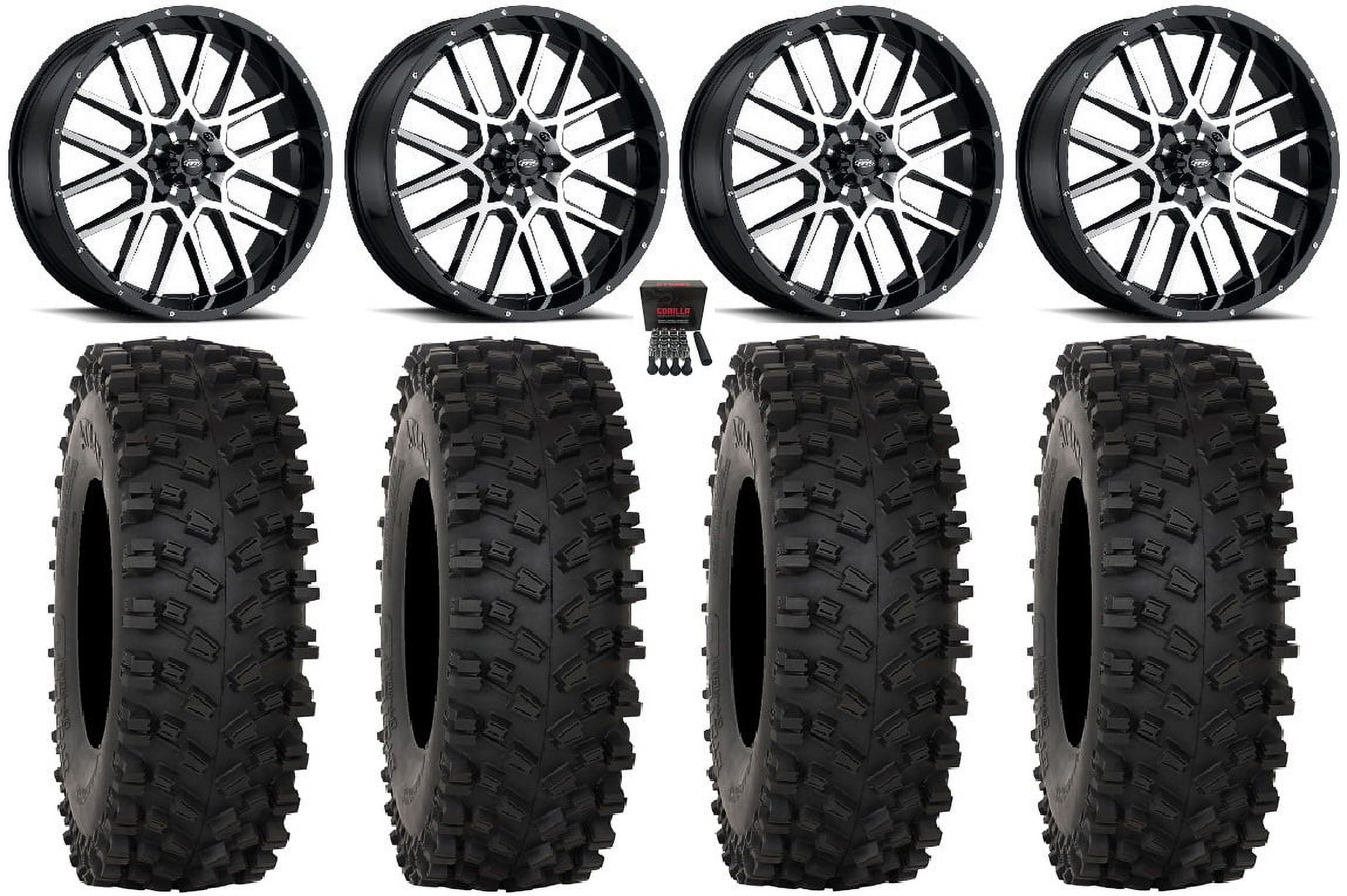 ITP Hurricane 18" Wheels Machined 35" ATX470 Tires Can-Am Maverick X3 ...