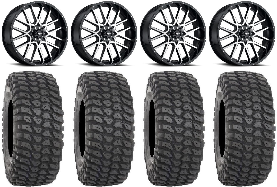 ITP Hurricane 18" Wheels Machined 36" XCR350 Tires Can-Am Maverick X3 ...