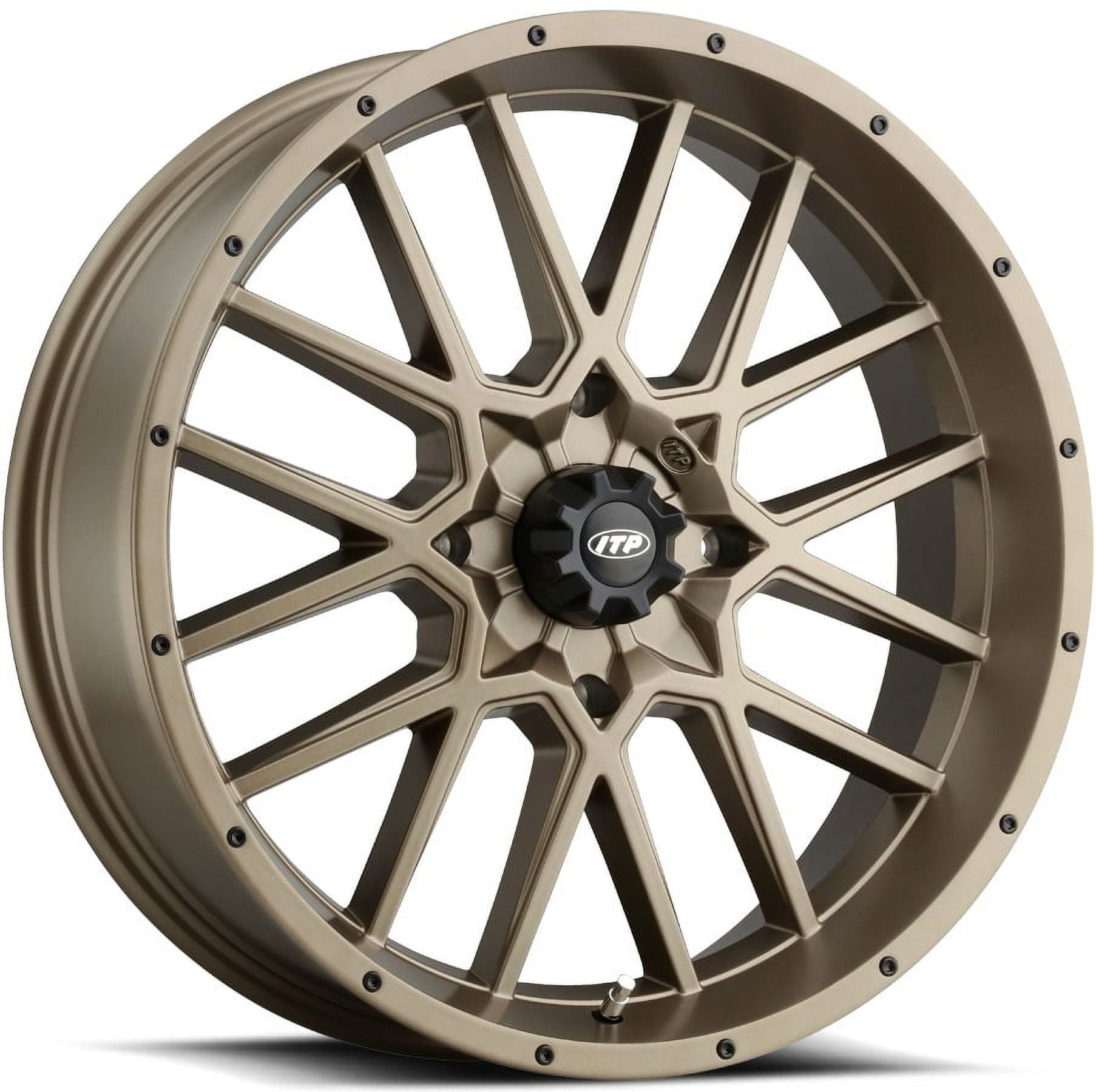ITP Twister 14X7 Black Milled UTV Rims with Forward Facing Spokes and ...