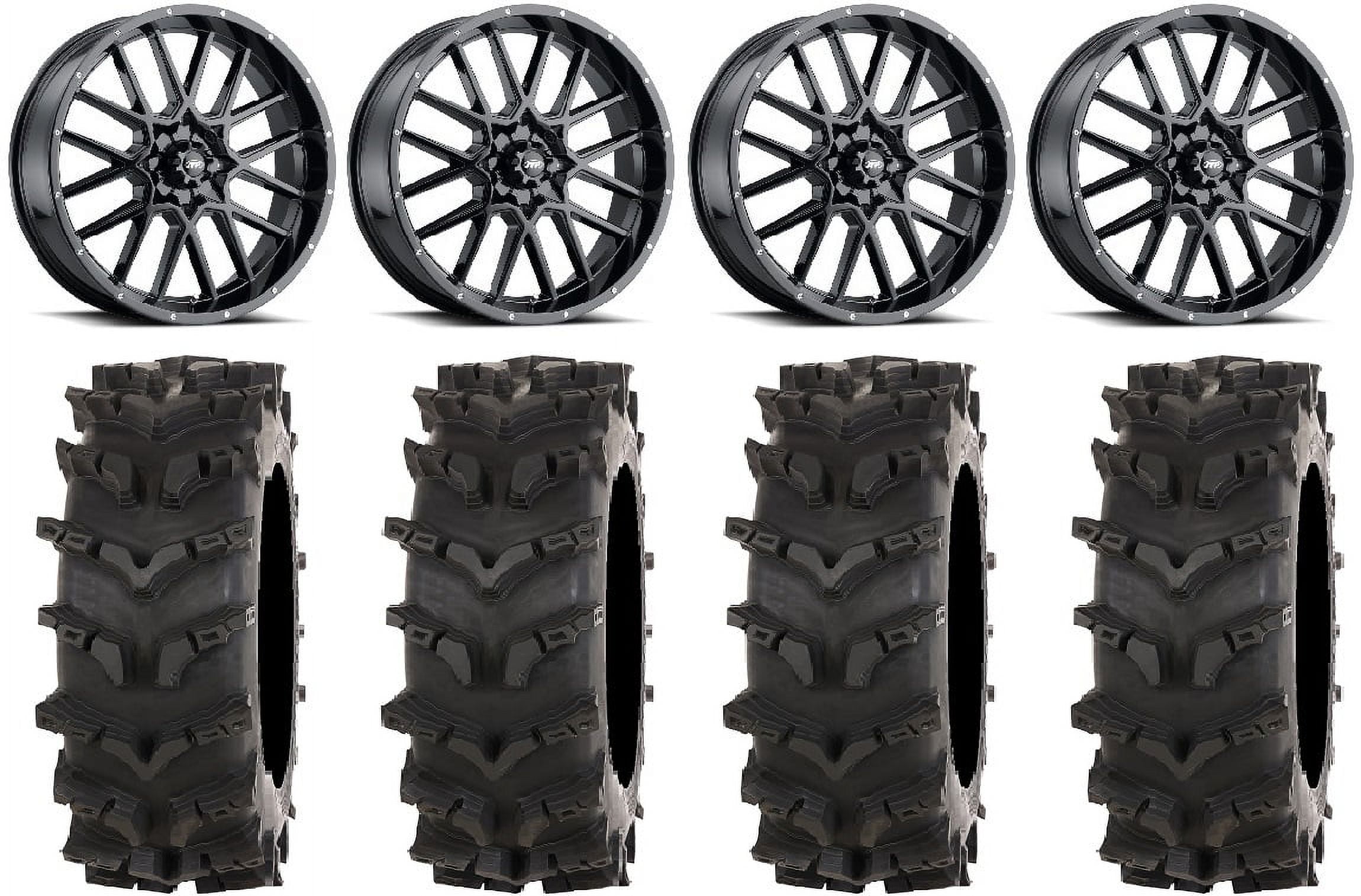 ITP Hurricane 20" Wheels Black 33" Out&Back Max'd Tires Can-Am ...