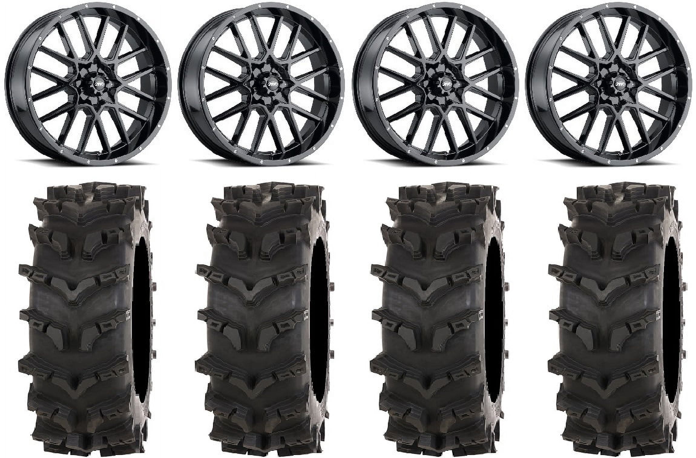 ITP Hurricane 20" Wheels Black 36" Out&Back Max'd Tires Can-Am Maverick ...