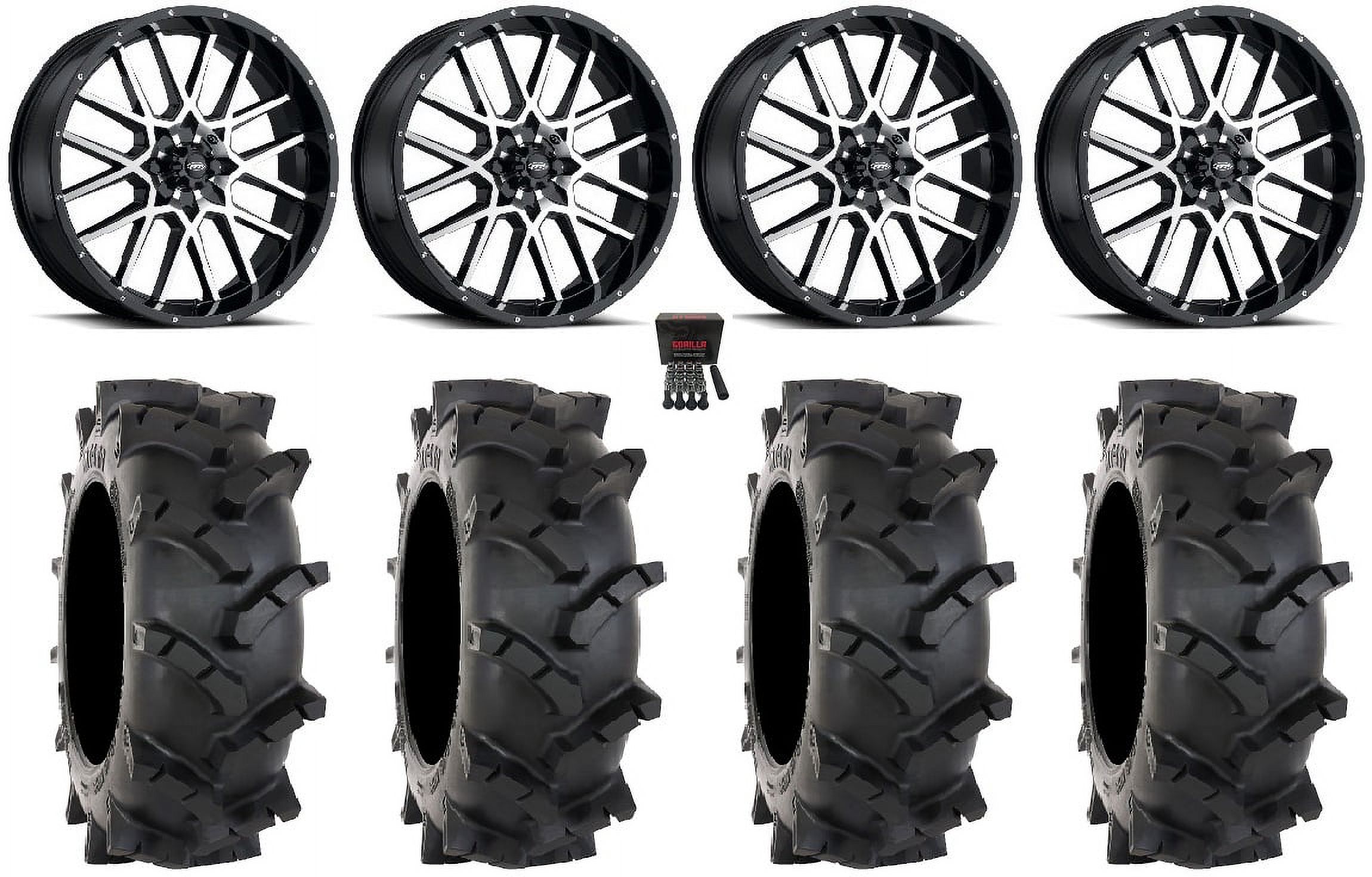 ITP Hurricane 20" Wheels Machined 33" MT410 Tires Can-Am Commander ...