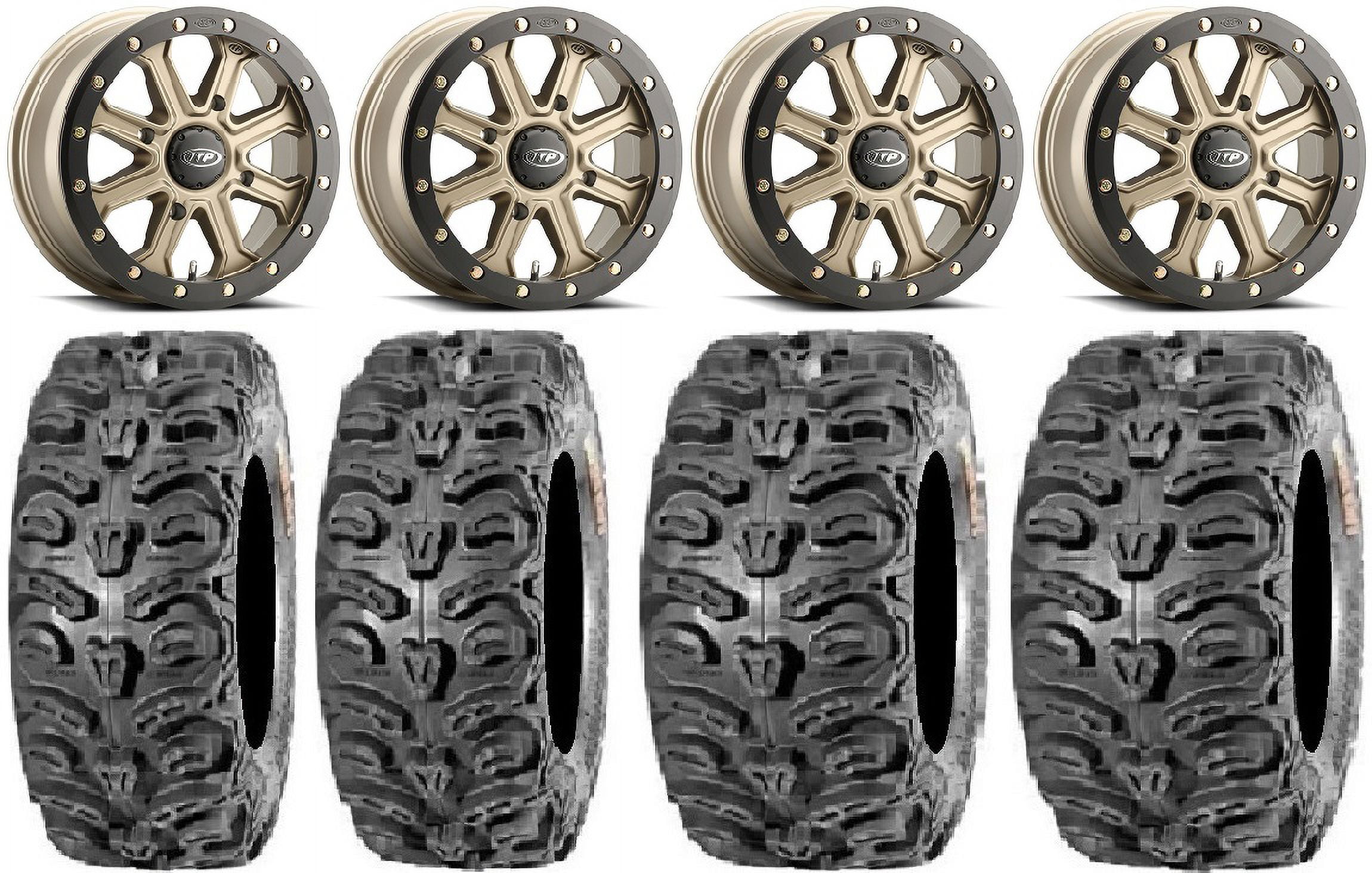 ITP Inertia Bdlk 14" Wheels Br +40mm 28" Bear Claw HTR Tires KawasakiMuleProFXT - Walmart.com