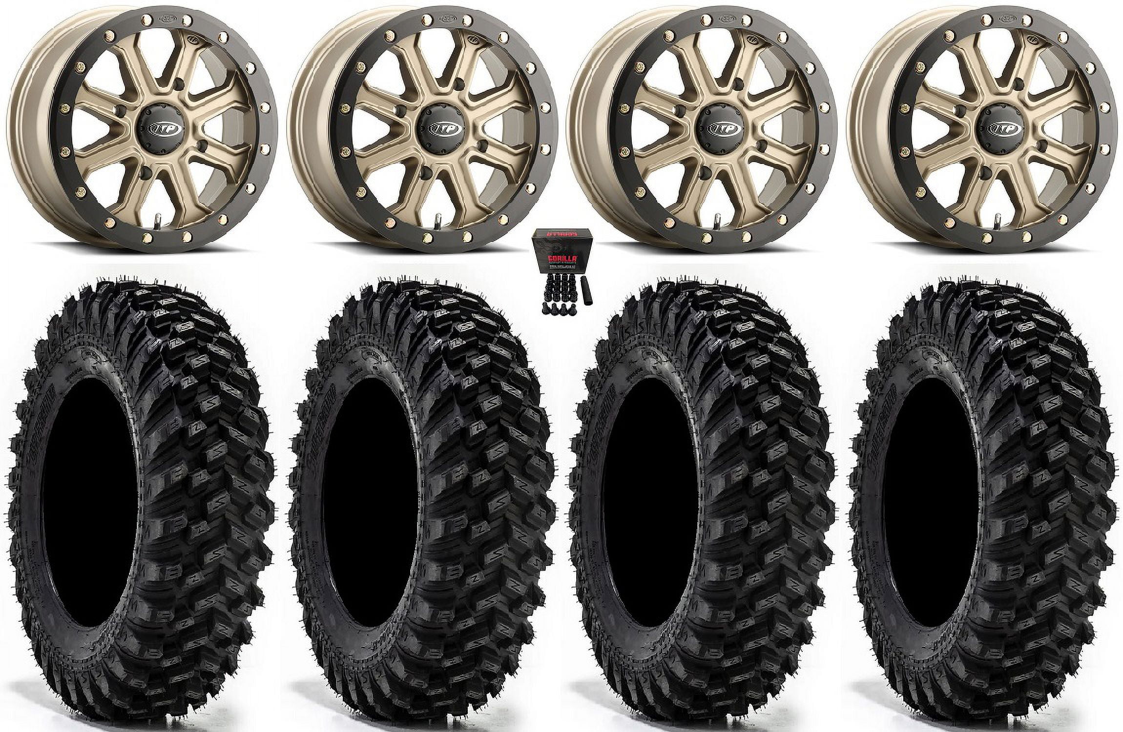 ITP Inertia Bdlk 14" Wheels Br +40mm 32" WarriorXTStickyTires KawasakiTeryxMule - Walmart.com