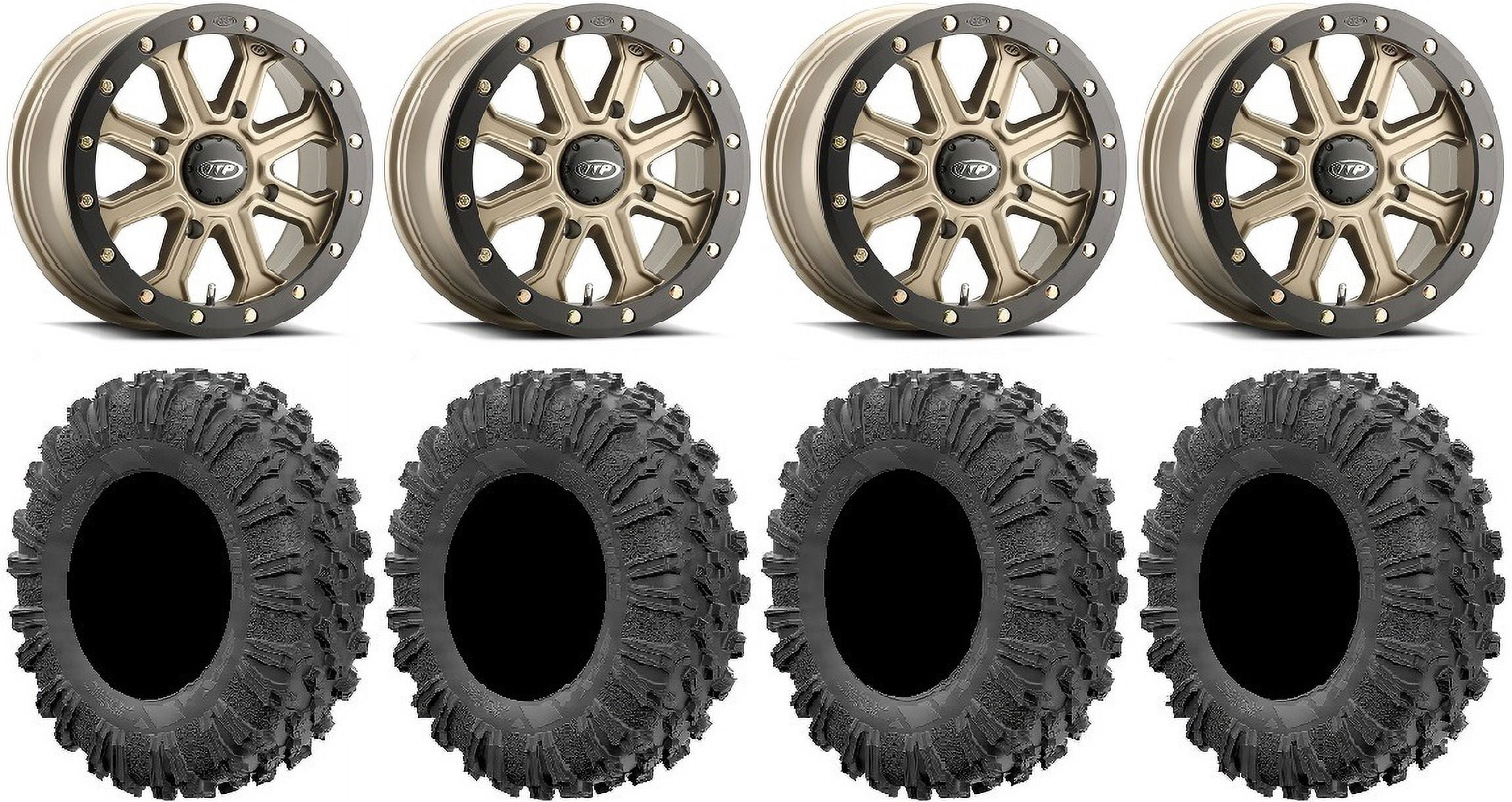 ITP Inertia Bdlk 15" Wheels Br +40mm 32" MotoRavage Tires Sportsman RZR ...
