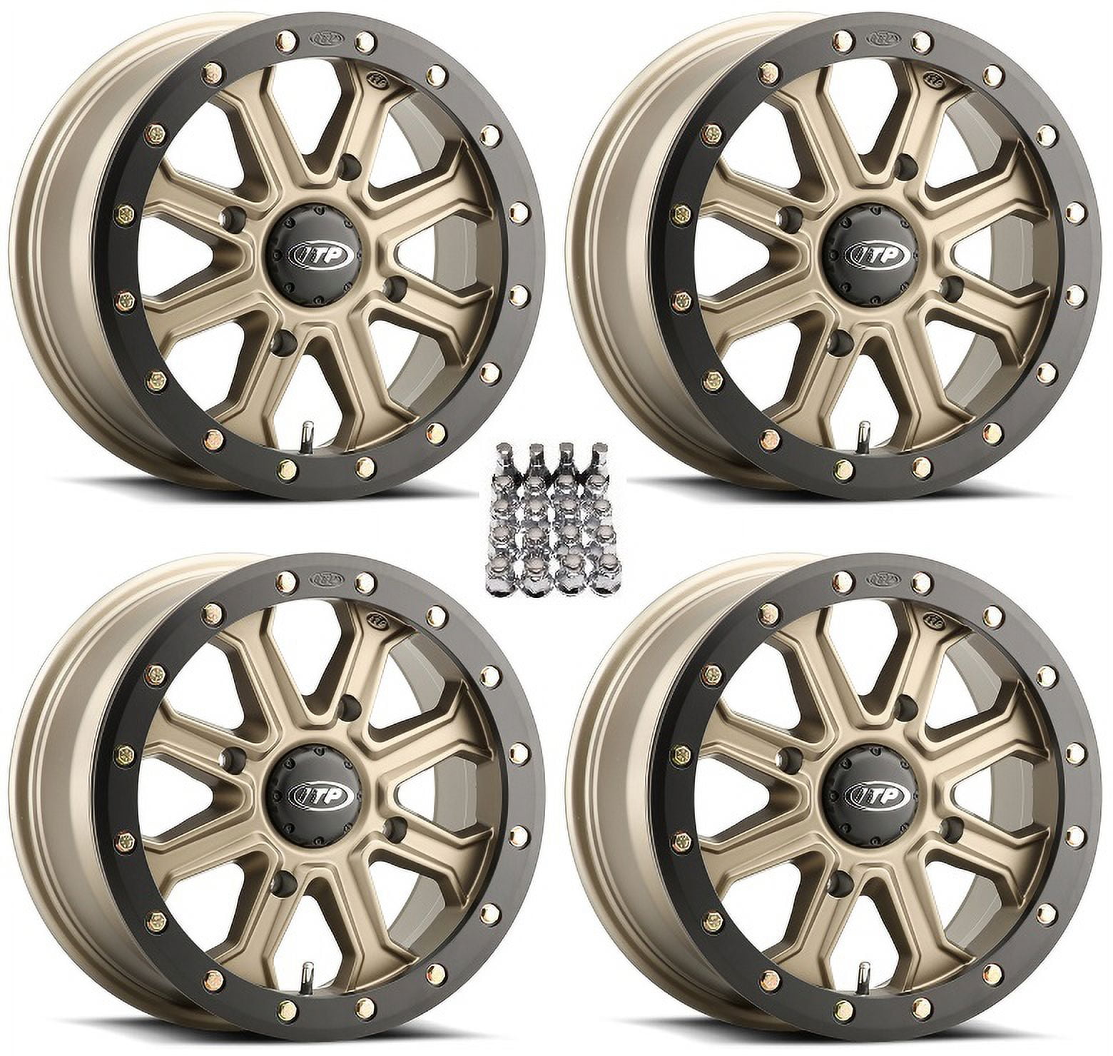 ITP Inertia Beadlock 14" ATV Wheels/Rims Bronze Sportsman 550 850 1000 ...