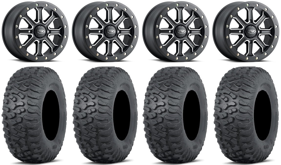 ITP Inertia Beadlock 14" Wheels Black +40mm 30" Terra Hook Tires ...