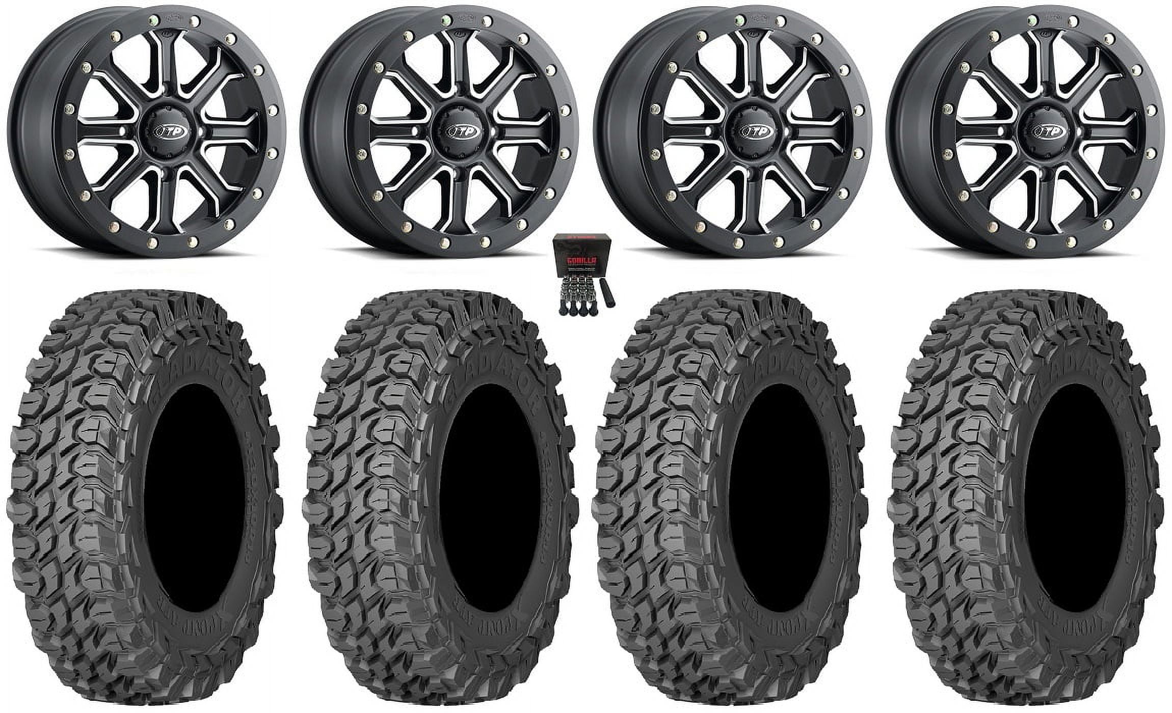 ITP Inertia Beadlock 14" Wheels Black +40mm 30" X Comp ATR Tires Can-Am ...