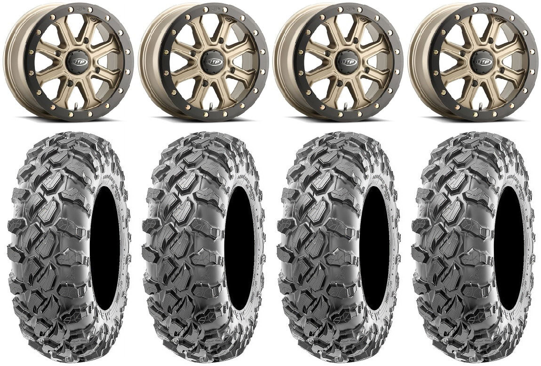 ITP Inertia Beadlock 14" Wheels Br +40mm 29" Carnage Tires Kawasaki ...
