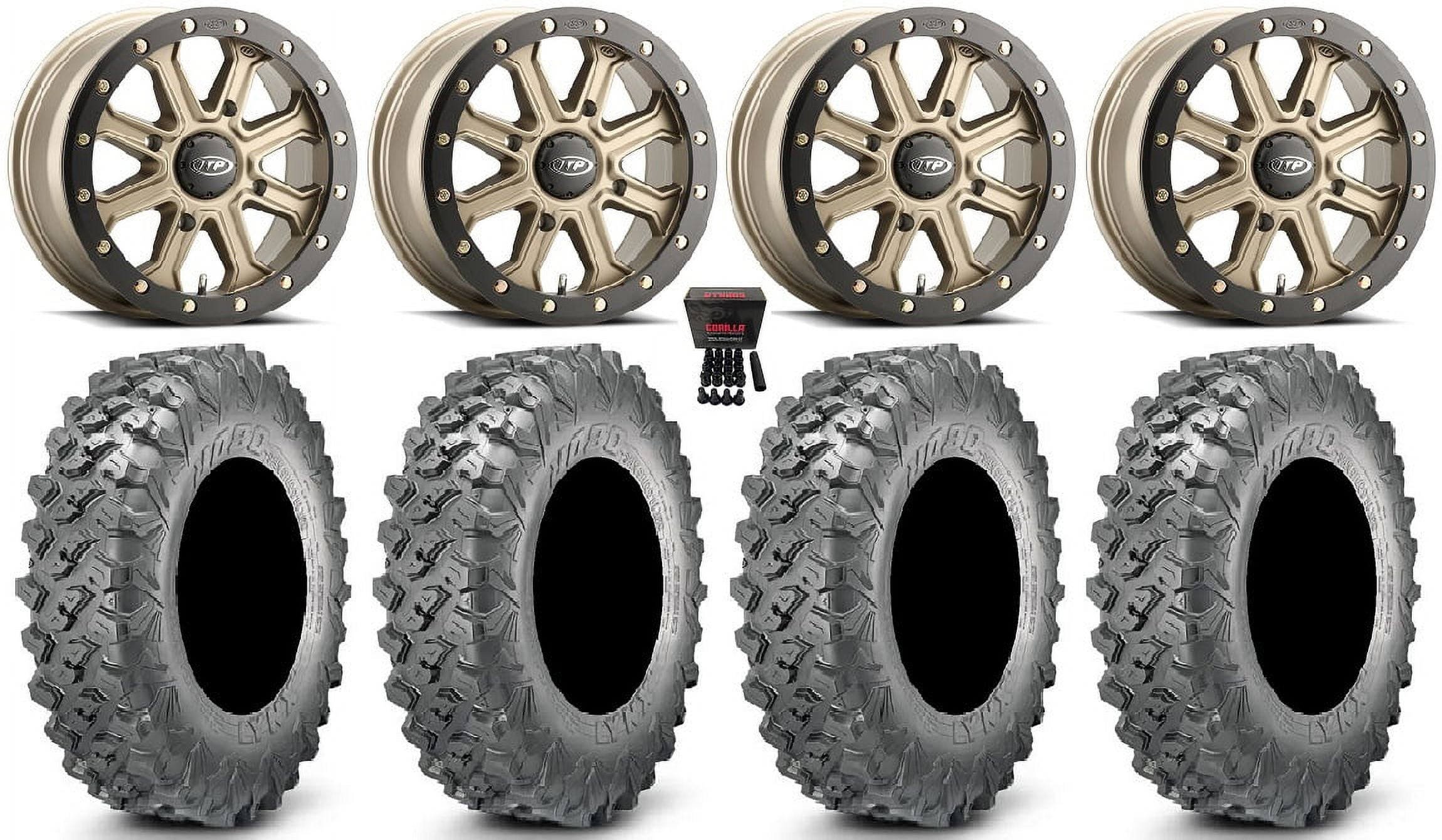 ITP Inertia Beadlock 14" Wheels Br +40mm 30" Lynx SXS Tires Sportsman ...