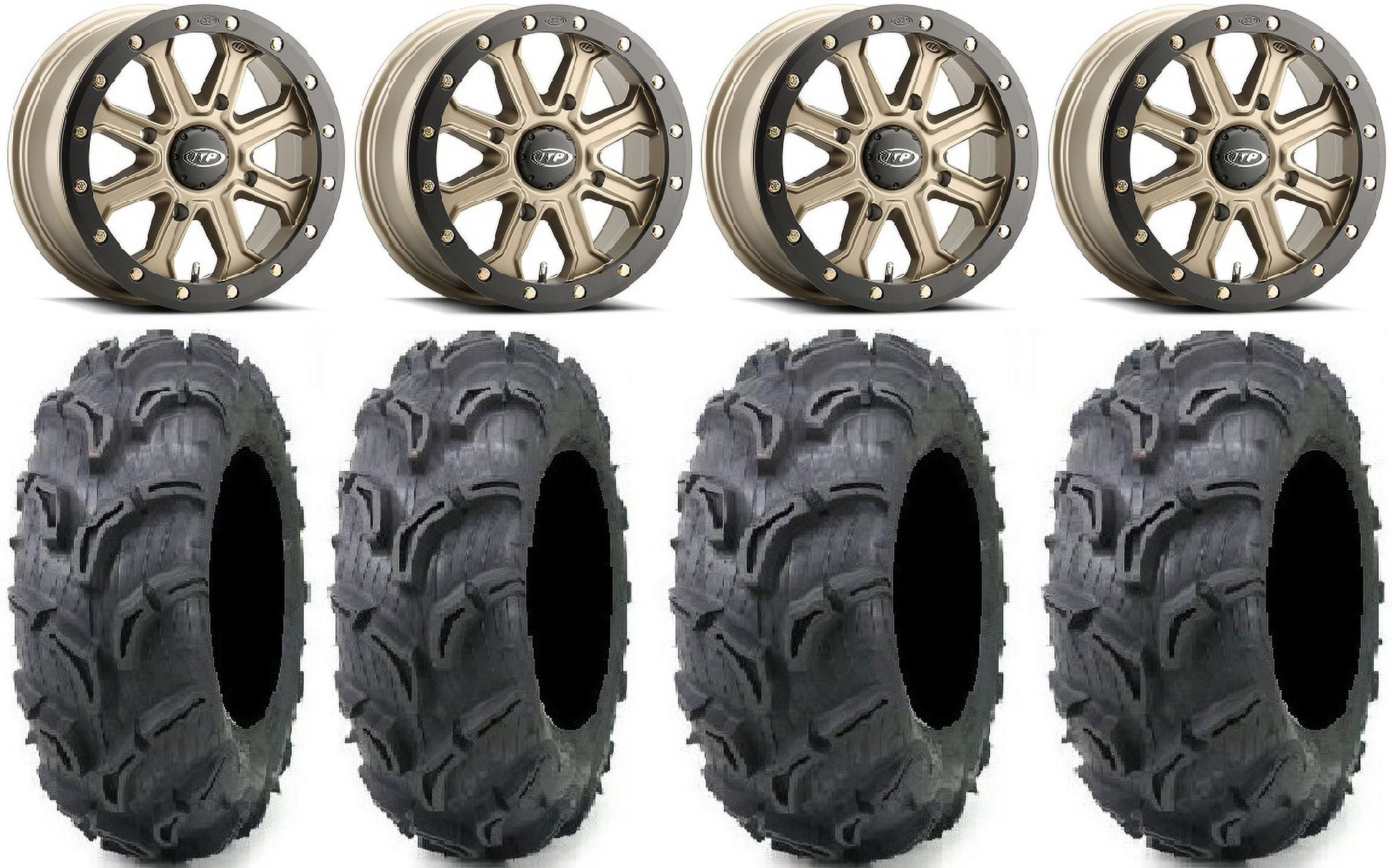 ITP Inertia Beadlock 14" Wheels Bronze +40mm 26" Zilla Tires Can-Am ...