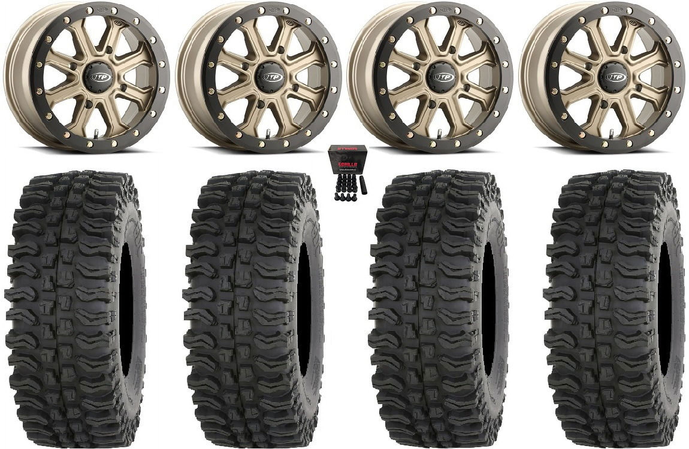ITP Inertia Beadlock 14" Wheels Bronze +40mm 27" BDC Tires Can-Am ...