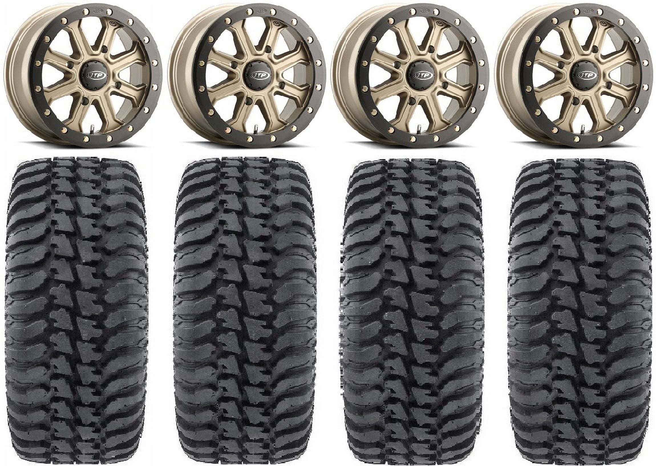 ITP Inertia Beadlock 14" Wheels Bronze +40mm 28" Regulator Tires Can-Am ...